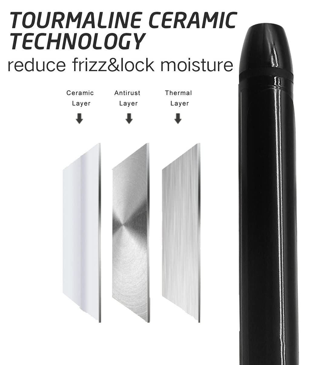 abp 1 Inch Curling Iron with Ceramic Barrel, Instant Heat up to 450°F, Waving Style Tool for Long/Medium Hair and Women
