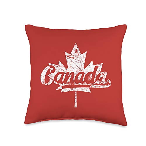 Canada Gifts & Apparel Co. Canada Retro Vintage Proud Canadian Flag Maple Leaf Throw Pillow, 16x16, Multicolor
