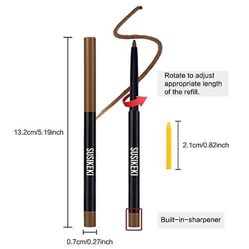 SUSIKEKI 10pcs Colored Gel Eyeliner Pencil Set With Sharpeners Waterproof Long Lasting Eye Liners For Women Retractable Eye Makeup Pen White Black Brown Rainbow Neon Matte Eyeliners Gift Sets