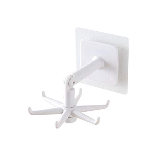 2Packs 360° Rotation Kitchen Hook Bathroom Kitchen Storage Wall Hook Top Cabinet Hook Rack Free Punch Storage Bathroom Hook Kitchen Hook (2Packs)