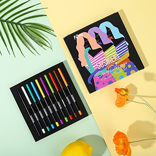 SUSIKEKI 10pcs Colored Gel Eyeliner Pencil Set With Sharpeners Waterproof Long Lasting Eye Liners For Women Retractable Eye Makeup Pen White Black Brown Rainbow Neon Matte Eyeliners Gift Sets