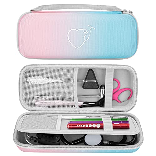 Yinke Case for Stethoscope 3M Littmann Classic III/Lightweight II S.E./Cardiology IV, Nurse Gift Hard Organizer Portable Carry Travel Cover Storage Bag(Gradient)