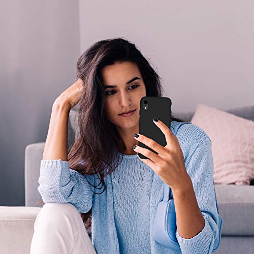 Cordking iPhone XR Case, Silicone Ultra Slim Shockproof Phone Case with [Soft Anti-Scratch Microfiber Lining], 6.1 inch, Black