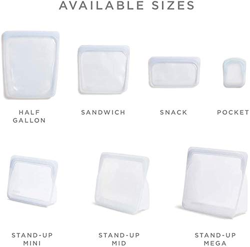 Stasher Platinum Silicone Food Grade Reusable Storage Bag, Clear (Bundle 4-Pack Large + Bag to Give) | Reduce Single-Use Plastic | Cook, Store, Sous Vide, or Freeze | Leakproof, Dishwasher-Safe, Eco-friendly