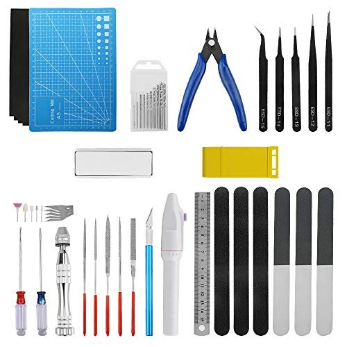 XINGYHENG 50Pcs Modeler Basic Tools Craft Set Compatible with Gundam Model Tools Kit Hobby Building Tools for Model Assemble Car Model Building Repairing and Fixing DIY Craft Kit