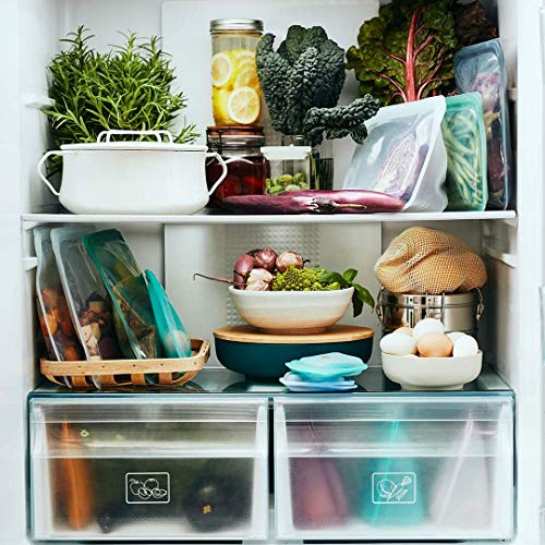 Stasher Platinum Silicone Food Grade Reusable Storage Bag, Clear (Bundle 4-Pack Large + Bag to Give) | Reduce Single-Use Plastic | Cook, Store, Sous Vide, or Freeze | Leakproof, Dishwasher-Safe, Eco-friendly