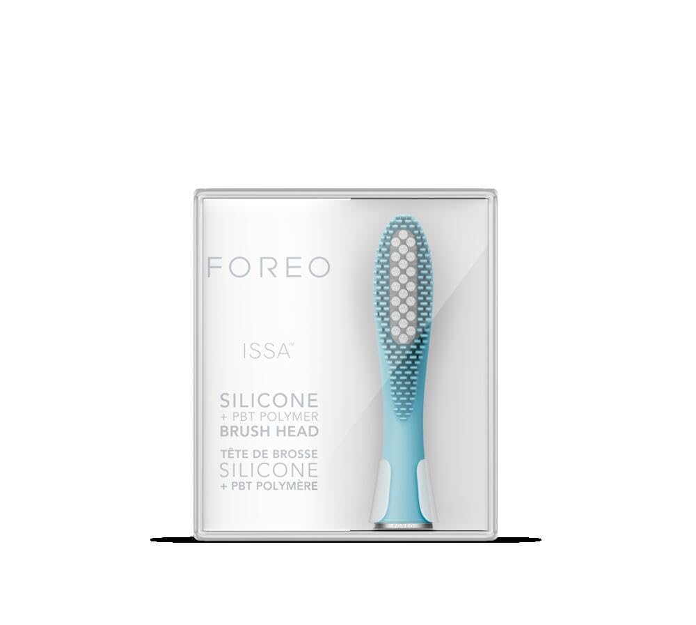FOREO ISSA Hybrid Wave Brush Head Mint, Medical-Grade Silicone & PBT Polymer Bristles, 6-Months Lasting