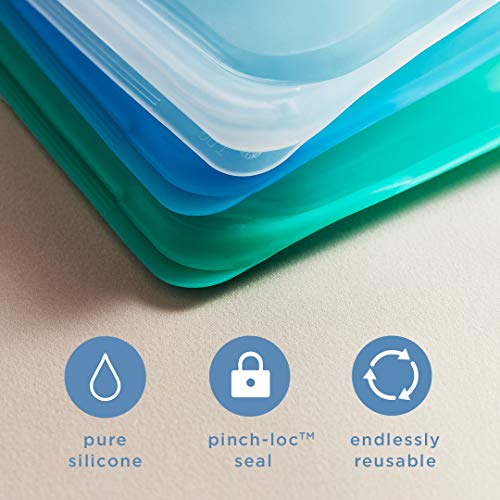 Stasher Platinum Silicone Food Grade Reusable Storage Bag, Clear (Bundle 4-Pack Large + Bag to Give) | Reduce Single-Use Plastic | Cook, Store, Sous Vide, or Freeze | Leakproof, Dishwasher-Safe, Eco-friendly