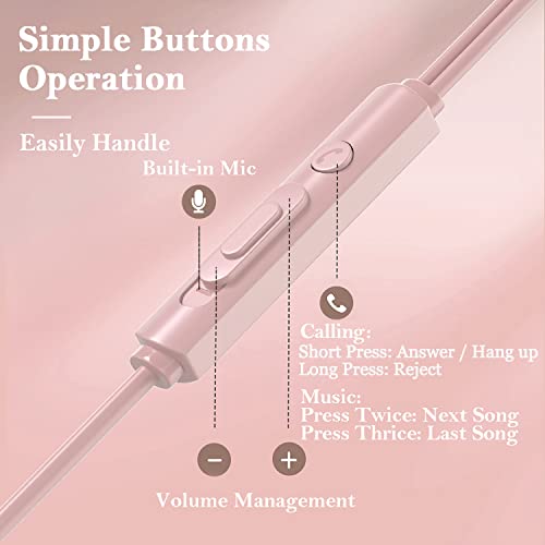 yi-shaney 2 Pack Wired Sleep in Ear Earbuds Headphone, Soft Lightweight Silicone Noise Cancelling Earphones with 3.5mm Audio Devices for Side Sleeper, Snoring, Air Travel & Relaxation (Pink)