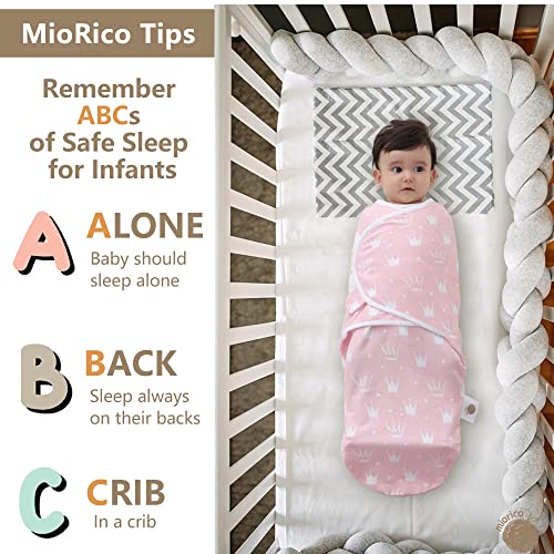Adjustable Baby Girl Swaddle Blanket & Wrap for 3-6 Months, Organic Newborn Sleep Swaddle Sack with Baby-Friendly Hook & Loop Fatsener, Baby Swaddle Bag for Infant