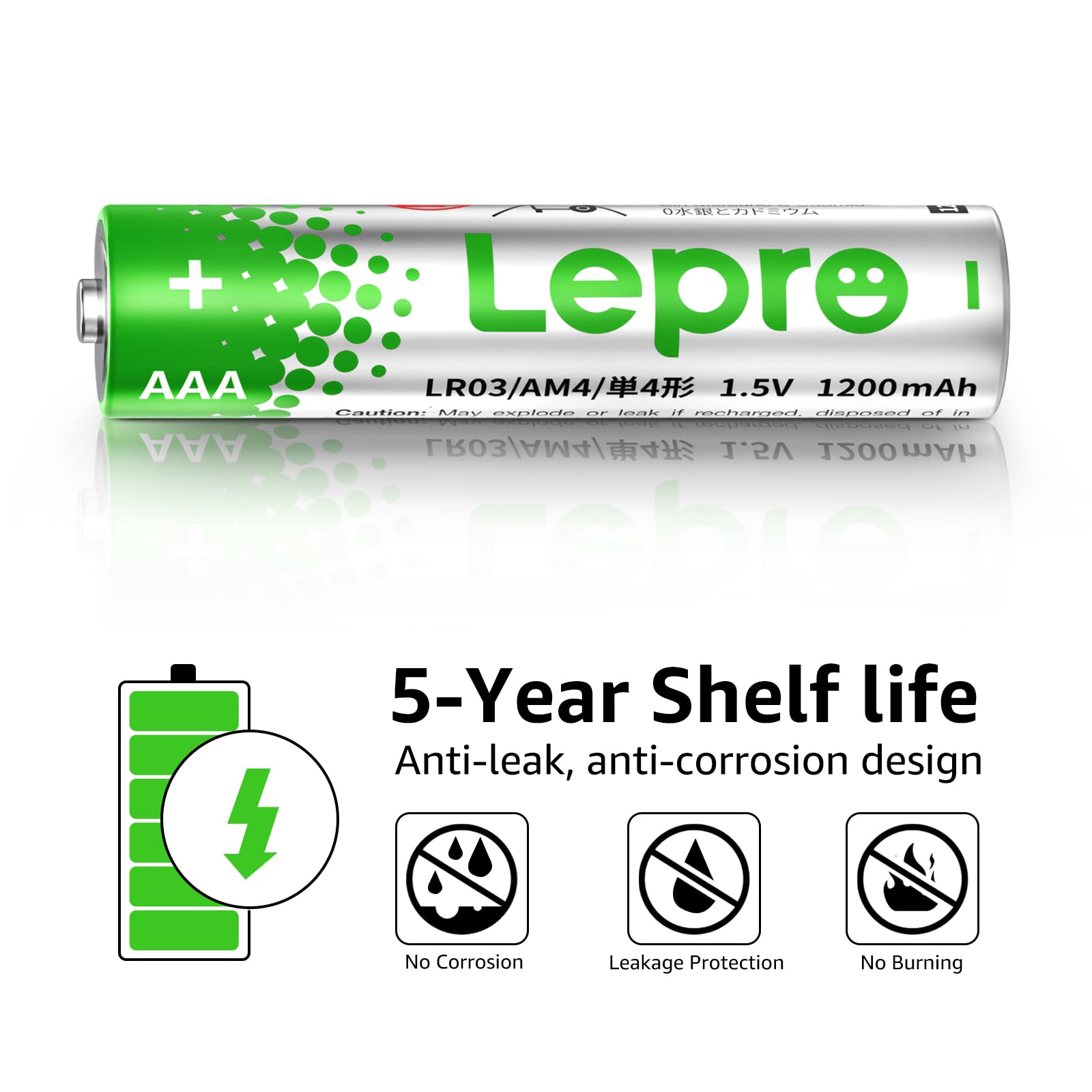 Lepro AAA Batteries 24 Pack, Triple A Batteries with Ultra Long-Lasting Power β High Performance,1.5V Leak-Proof, Corrosion-Resistant Alkaline AAA Batteries, Ideal for Home & Office Devices