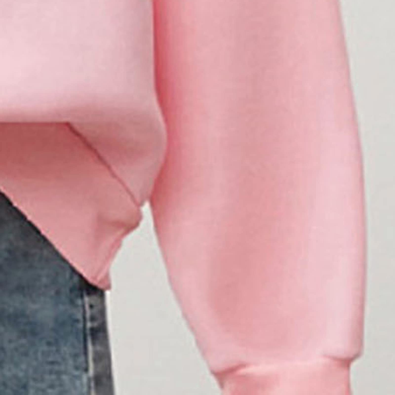 Casual Tops for Women Cute Printed Round Neck Long Sleeve Pullover Plus Size Loose Fit Autumn Outwear Sweatshirt Blouse Pink
