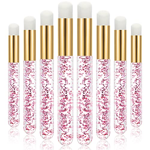 20 Pieces Glitter Crystal Lash Shampoo Brushes with Container Eyelash Extension Cleanser Brush Lash Cleansing Brushes Lash Bath Brush Eyelash Brushes for Eyelash Extensions Prolong Cleansing (Purple)