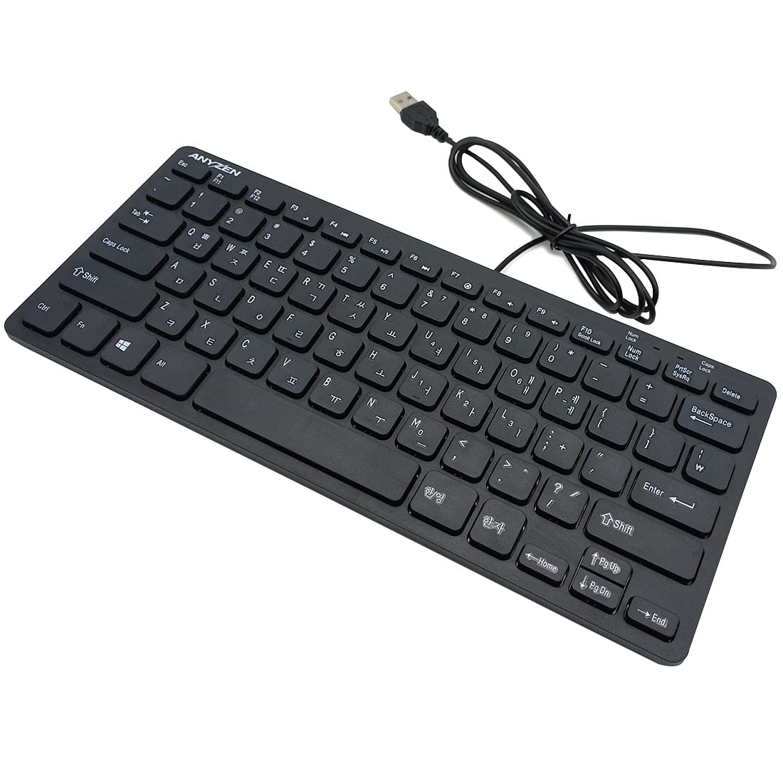 GARASANI Mini Wired Keyboard(Korean-English) Ultra Thin and Light Portable 78 Keys USB Desktop, Laptop, Windows 7/8/10, Keyboard Protection Skin, Korean Keyboard Stickers Included