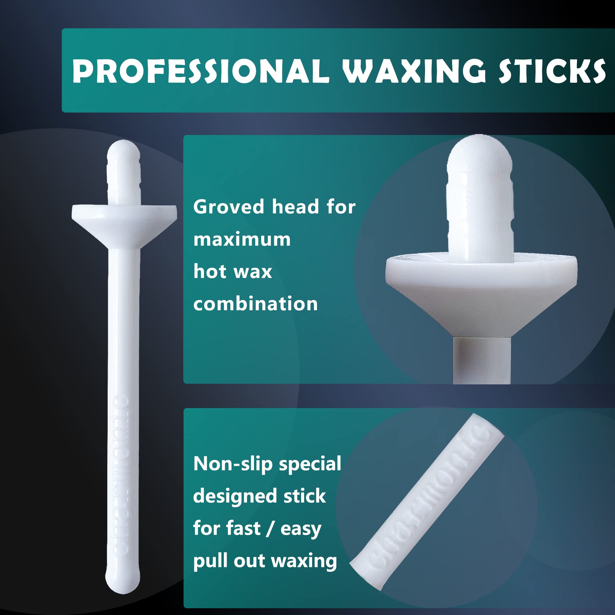 Charmonic 200 Pcs Wax Sticks, Nose Wax Kit Accessories, Waxing Sticks for Nostril Nasal Cleaning, Ear Face Eyebrows Hair Removal for Men Women