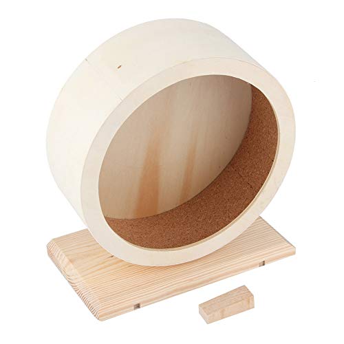 Hamster Running Wheel Silent Wooden Pet House Funny Wheel Running Rest Small Animal Exercise Wheels (M)