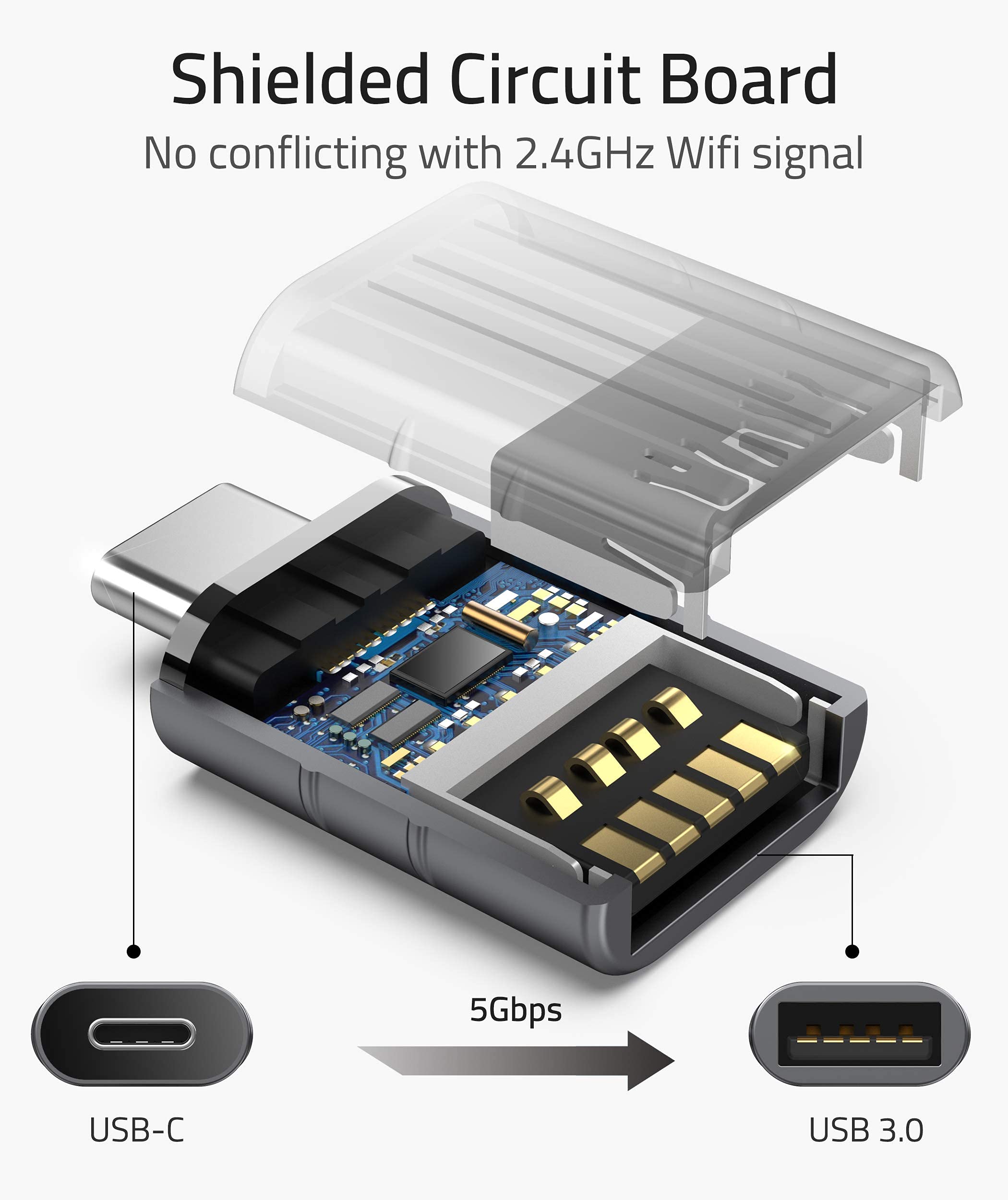 Syntech USB C to USB Adapter, USB C Male to USB 3 Female Adapter Compatible with iPad Pro 2021, MacBook Pro 2020 and More