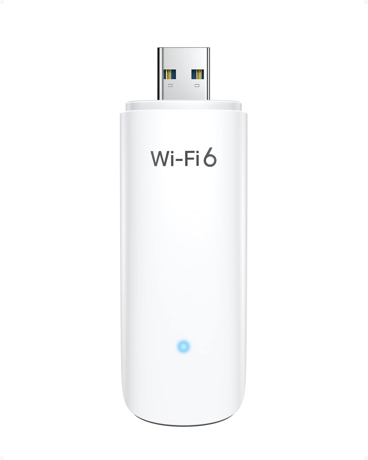 BrosTrend WiFi 6 AX1800Mbps USB WiFi Adapter Dual Band WiFi Dongle 5GHz 1201Mbps + 2.4GHz 574Mbps USB-3.0 Wireless Adapter 802.11ax WiFi USB Adapter for PC Laptop Desktop Supports Windows 11/10 ONLY