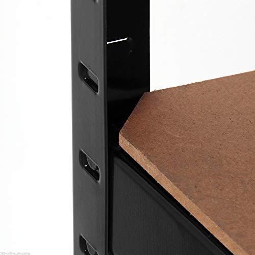 Heavy Duty 5 Tier Metal Garage Shelving Unit Boltless Storage Shelves Shed Kitchen Racking Office Storage Rack Industrial Shelf,150cm x 70cm x 30cm, 875KG Capacity, Black