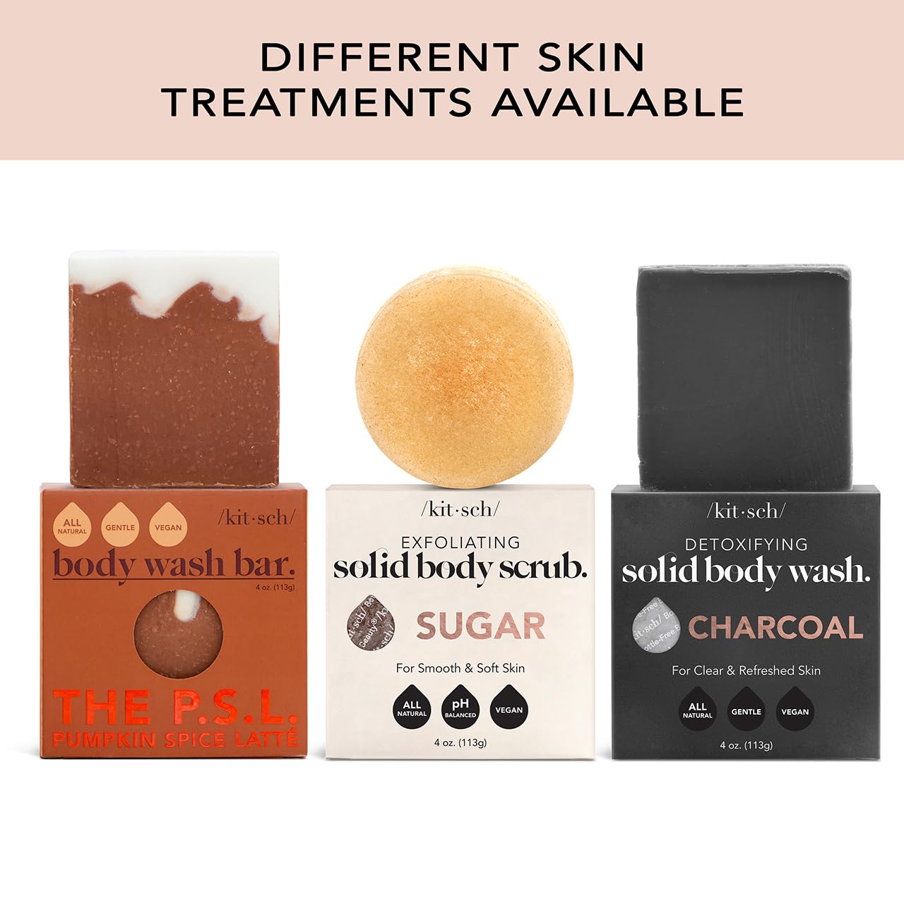 Kitsch Exfoliating Sugar Body Scrub Bar - Soap Bar for Smooth, Hydrated & Glowing Skin | Made in US | Natural Exfoliating Bar Soap for Men & Women with Sugar Scent | Sulfate Free & Paraben Free, 4 oz