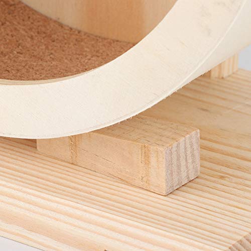 Hamster Running Wheel Silent Wooden Pet House Funny Wheel Running Rest Small Animal Exercise Wheels (M)