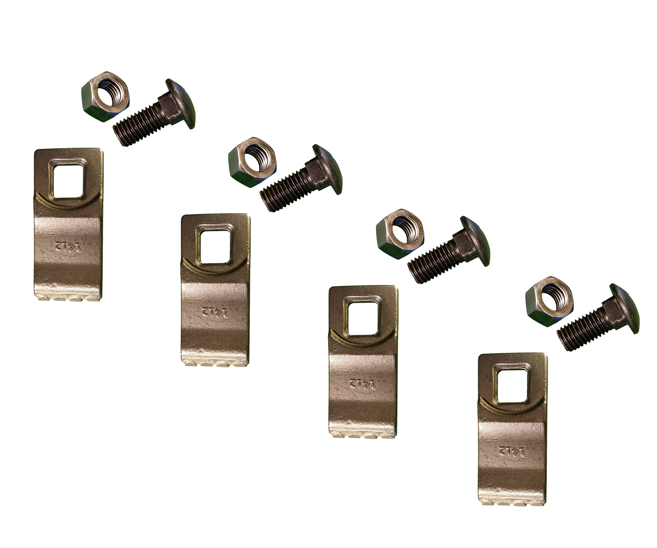 4 - Square Hole Replacement Carbide Auger Teeth w/Hardware - L13-G558