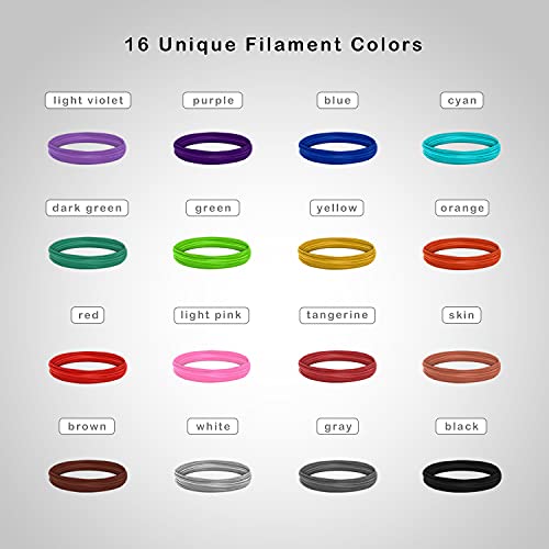 3D Pen Filament Kit Refills for 3D Pens - PLA 1.75mm Filament Color Pack Sample | Create Professional Art with 3D Pen Refills for Kids and Adults 3-D PLA Printing Filament Bundle Kit Accessories