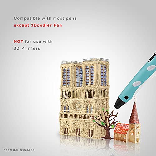 3D Pen Filament Kit Refills for 3D Pens - PLA 1.75mm Filament Color Pack Sample | Create Professional Art with 3D Pen Refills for Kids and Adults 3-D PLA Printing Filament Bundle Kit Accessories