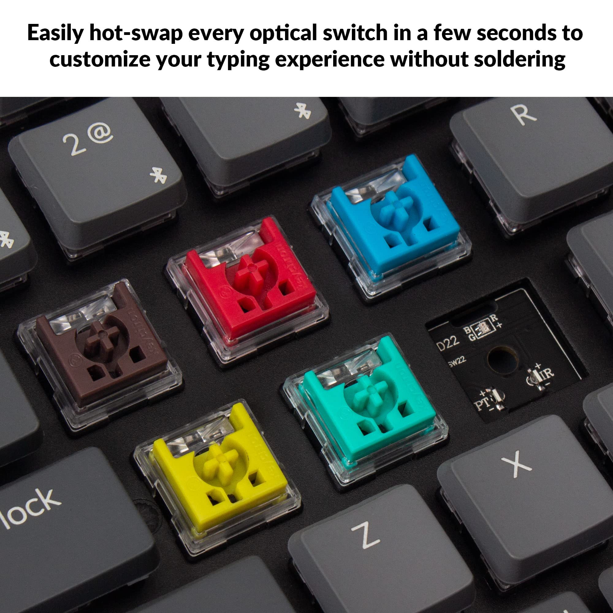 Keychron K5 SE Hot-swappable Ultra-Slim Wireless Bluetooth/Wired USB Mechanical Keyboard with Low-Profile Optical Mint Switch, Full Size Layout 104-Key White LED Backlit for Mac and Windows