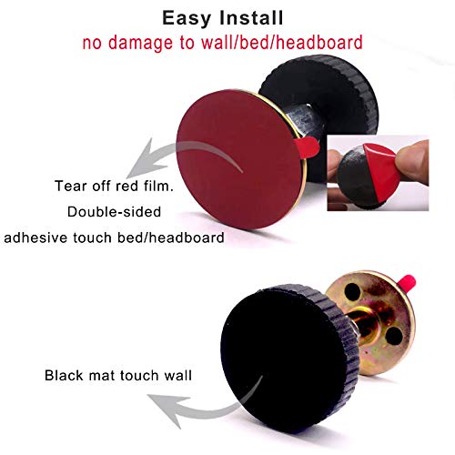 Adjustable Threaded Bed Frame Anti-Shake Tool for Bed, Headboard Stoppers Fixer, Headboard Stoppers,Easy Install (30-68mm,4 Pack)