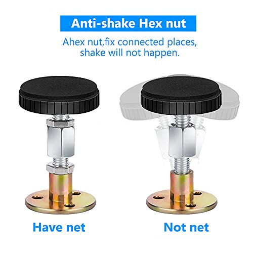 Adjustable Threaded Bed Frame Anti-Shake Tool for Bed, Headboard Stoppers Fixer, Headboard Stoppers,Easy Install (30-68mm,4 Pack)