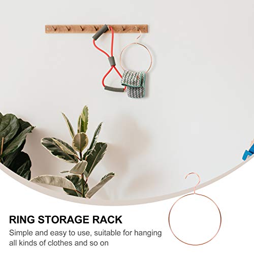 Cabilock Sock Dryer Stainless Steel Round Tie Hanger Belt Silk Scarf Ring Storage Closet Hanger (Rose Gold) Clothes Hangers