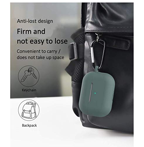Airpods Pro Case Cover-Portable Shockproof Soft Silicone case, Compatible with Apple AirPods Pro(Front LED Visible),AirPods Pro Case Cover with Keychain (Cream Color)