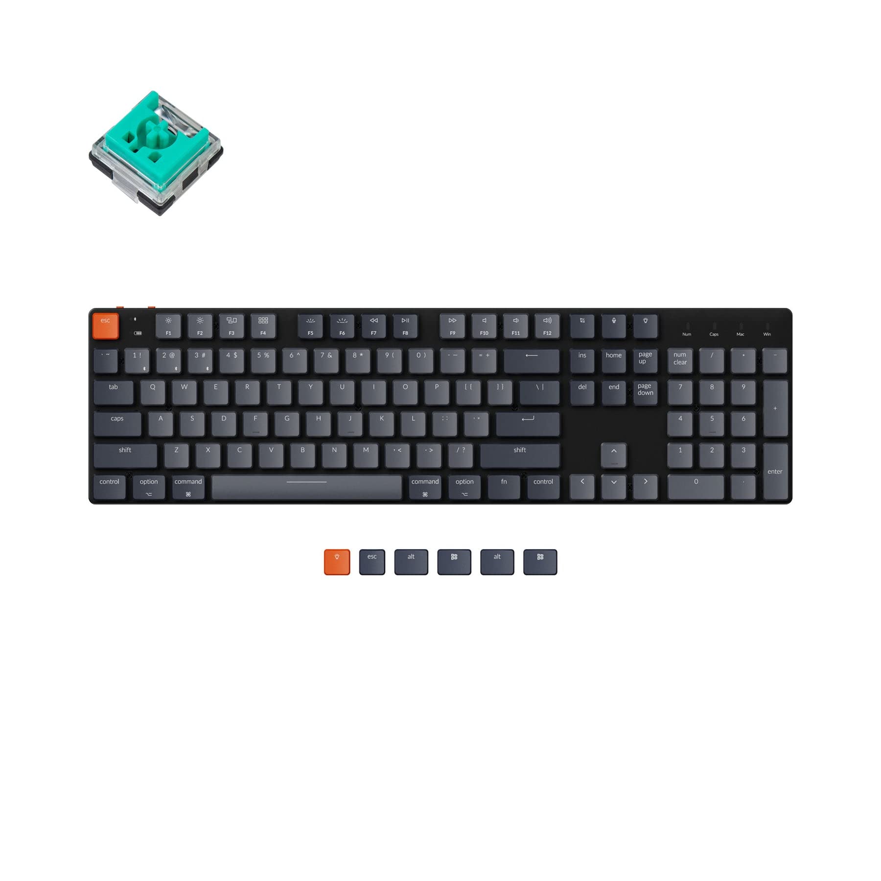 Keychron K5 SE Hot-swappable Ultra-Slim Wireless Bluetooth/Wired USB Mechanical Keyboard with Low-Profile Optical Mint Switch, Full Size Layout 104-Key White LED Backlit for Mac and Windows