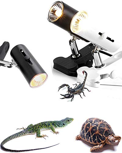 Wagooly Reptile Heat Lamp Fixture - Reptile Heater Turtle Lamp W/ Heat Bulb, Temperature Switch Reptile Basking Light, Heat Light for Gecko Bearded Dragon Terrarium & Aquarium - Heat Clamp Lamp (25)