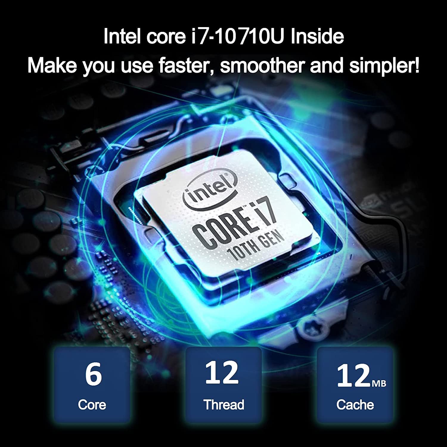 Intel NUC 10 Mini Performance Kit, 16GB RAM, 512GB PCIe SSD, Core i7-10710U, UHD Graphics, Windows 11 Pro, 3-YR Warranty, IST Cable, RJ45, Wi-Fi 6, BXNUC10i7FNHN