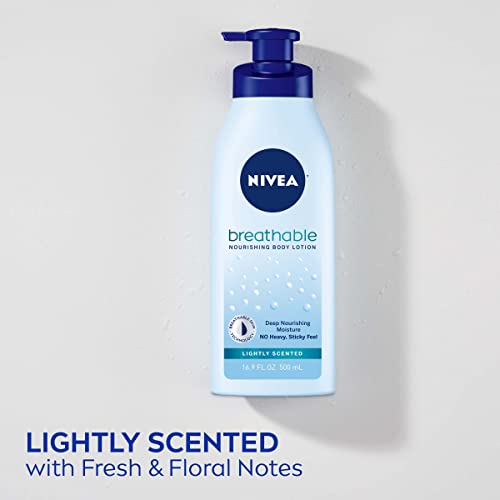 NIVEA Lightly Scented Breathable Body Lotion, Body Lotion for Dry Skin, Pack of Three 13.5 Fl Oz Pump Bottles