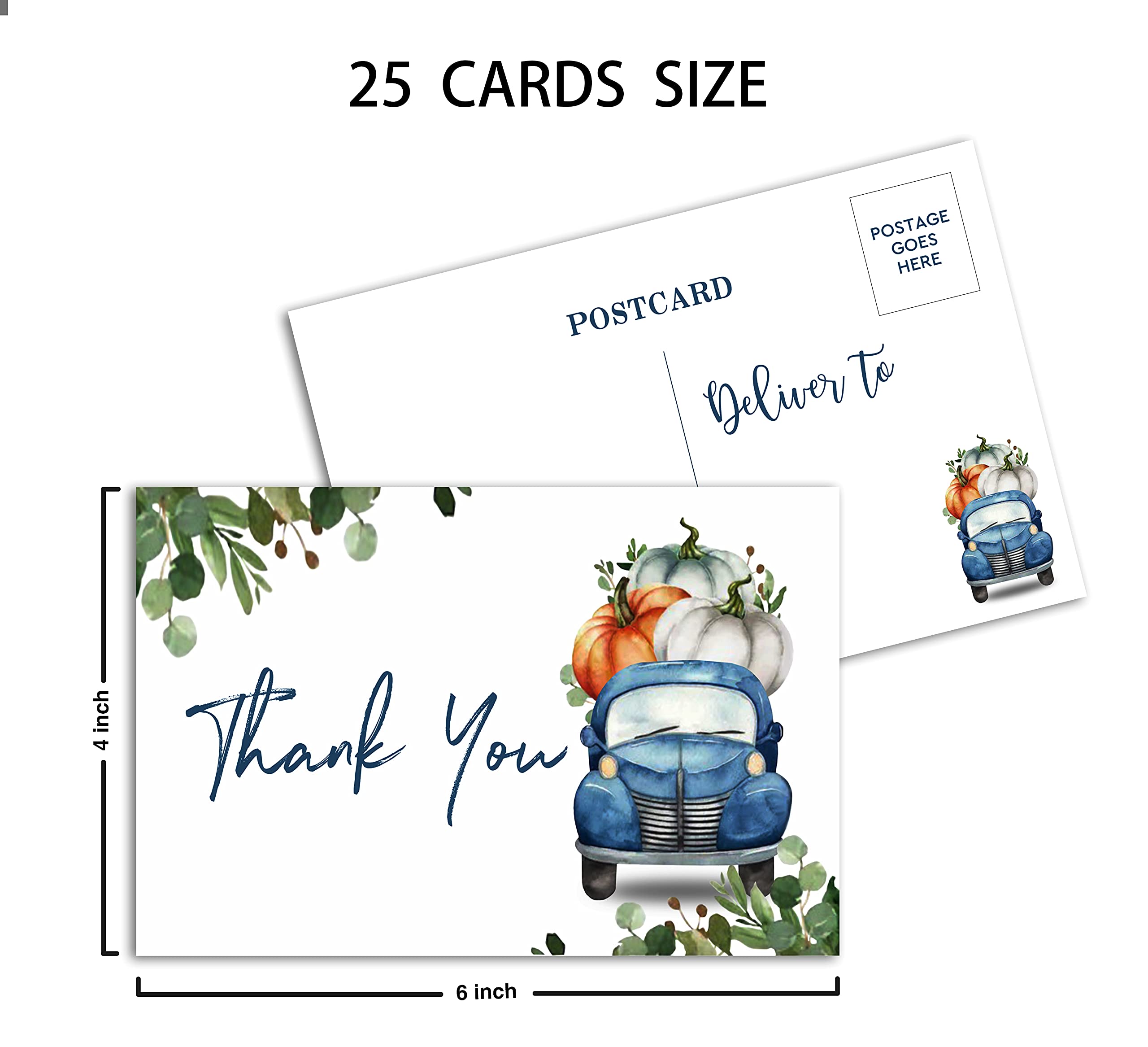 Yuansail Baby Shower Invitation Set, Fill In Invites Cards, Books for Baby, Diaper Raffle, Thank You, Pumpkin, Each Design 25 Cards & Envelopes (Total 100 Cards) – (bb008-taozhuang)