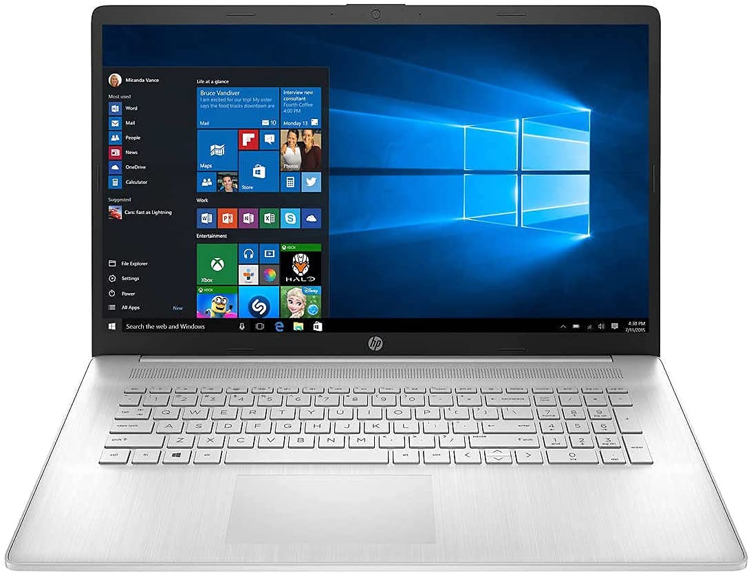 HP Laptop 17 17.3” Touch Screen Laptop, AMD Ryzen 5 5500U, 12GB RAM 1TB HDD, USB-C, HDMI, HD Webcam, Wi-Fi, AMD Radeon Graphics, Windows 10 Home, w/Accessories (17.3” Touch| 12GB RAM| 1TB HDD)