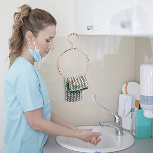 Cabilock Sock Dryer Stainless Steel Round Tie Hanger Belt Silk Scarf Ring Storage Closet Hanger (Rose Gold) Clothes Hangers