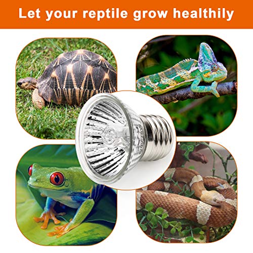75W Sun Basking Lamp Bulb, AngleKai 6 Pack Full Spectrum UVA UVB Reptile Heat Lamp Bulb for Turtle Sunbathe Heat Lamp Bulb (75W) …