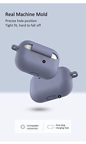 Airpods Pro Case Cover-Portable Shockproof Soft Silicone case, Compatible with Apple AirPods Pro(Front LED Visible),AirPods Pro Case Cover with Keychain (Cream Color)