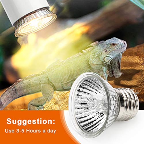 75W Sun Basking Lamp Bulb, AngleKai 6 Pack Full Spectrum UVA UVB Reptile Heat Lamp Bulb for Turtle Sunbathe Heat Lamp Bulb (75W) …