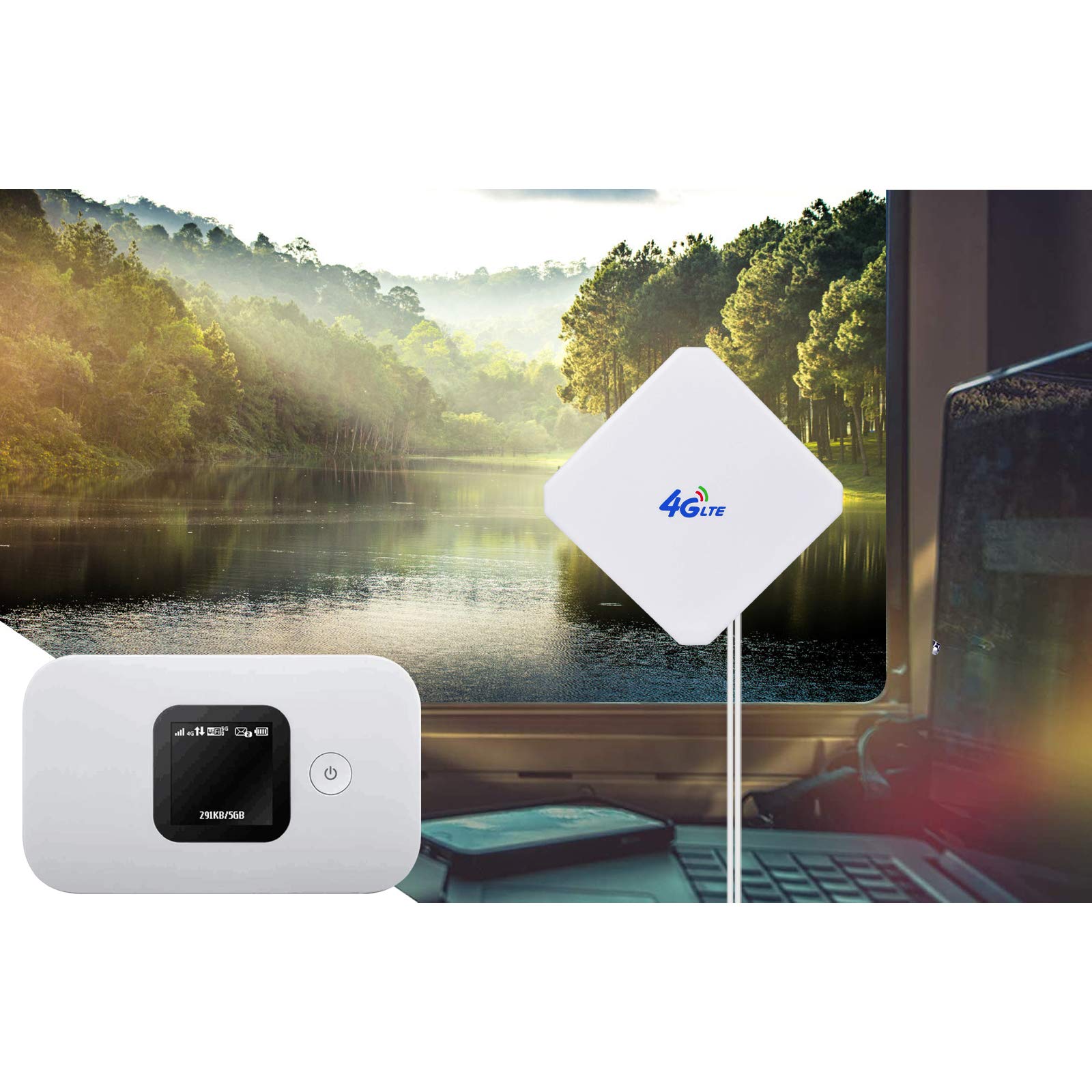 SMA 4G LTE Antenna, High Gain 35dBi Network Antenna Dual Mimo 3G/4G/5G Antenna with 2M Cable for WiFi Router Mobile Hotspot PC Gateway Network Card USB Security IP Camera-SMA Male