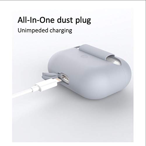 Airpods Pro Case Cover-Portable Shockproof Soft Silicone case, Compatible with Apple AirPods Pro(Front LED Visible),AirPods Pro Case Cover with Keychain (Cream Color)