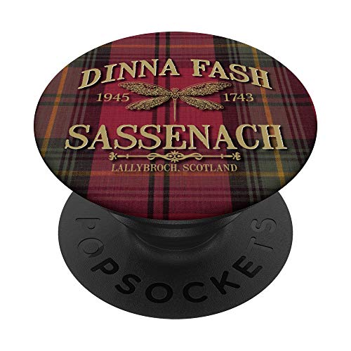Dinna Fash Dragonfly Sassenach | Tartan Red | Scottish Gift PopSockets Swappable PopGrip