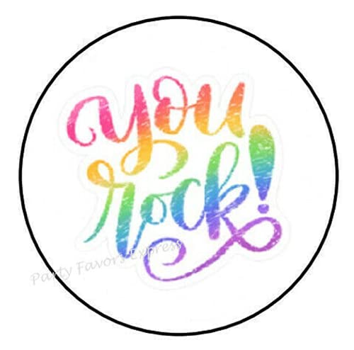 1.5" Inch You Rock Stickers - You Rock Stickers for Adults - You Rock Stickers for Kids Envelope Seals Labels - D #AA61RK (90 Pcs)