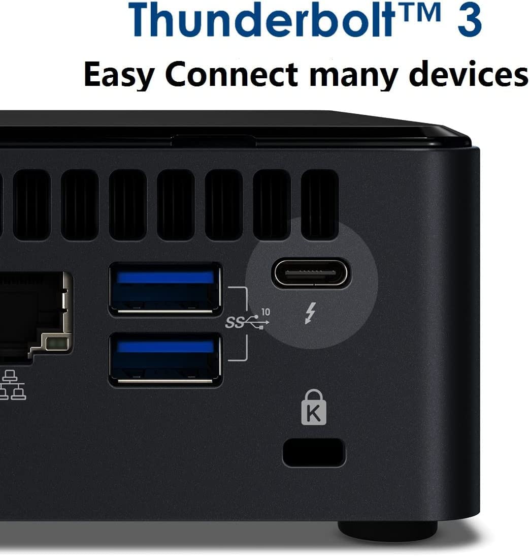 Intel NUC 10 Mini Performance Kit, 16GB RAM, 512GB PCIe SSD, Core i7-10710U, UHD Graphics, Windows 11 Pro, 3-YR Warranty, IST Cable, RJ45, Wi-Fi 6, BXNUC10i7FNHN