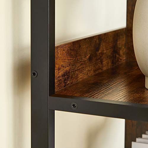 VASAGLE Industrial 8-Compartment Bookshelf, 4-Tier Bookcase with 8 Open Slots, Display Storage Rack, for Office, Living Room, Bedroom, 31.5 x 13 x 58.7 Inches, Rustic Brown and Black ULLS105B01