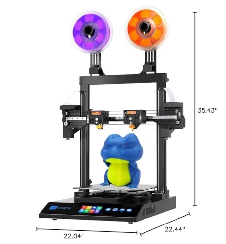 JGMAKER Large 3D Printer Artist-D Pro Auto Leveling IDEX Dual Extruder 3D Printers Direct Drive Extruder with Linear Rail X-axis Optical Endstop Meanwell Power Supply 32bit TMC2209 Driver